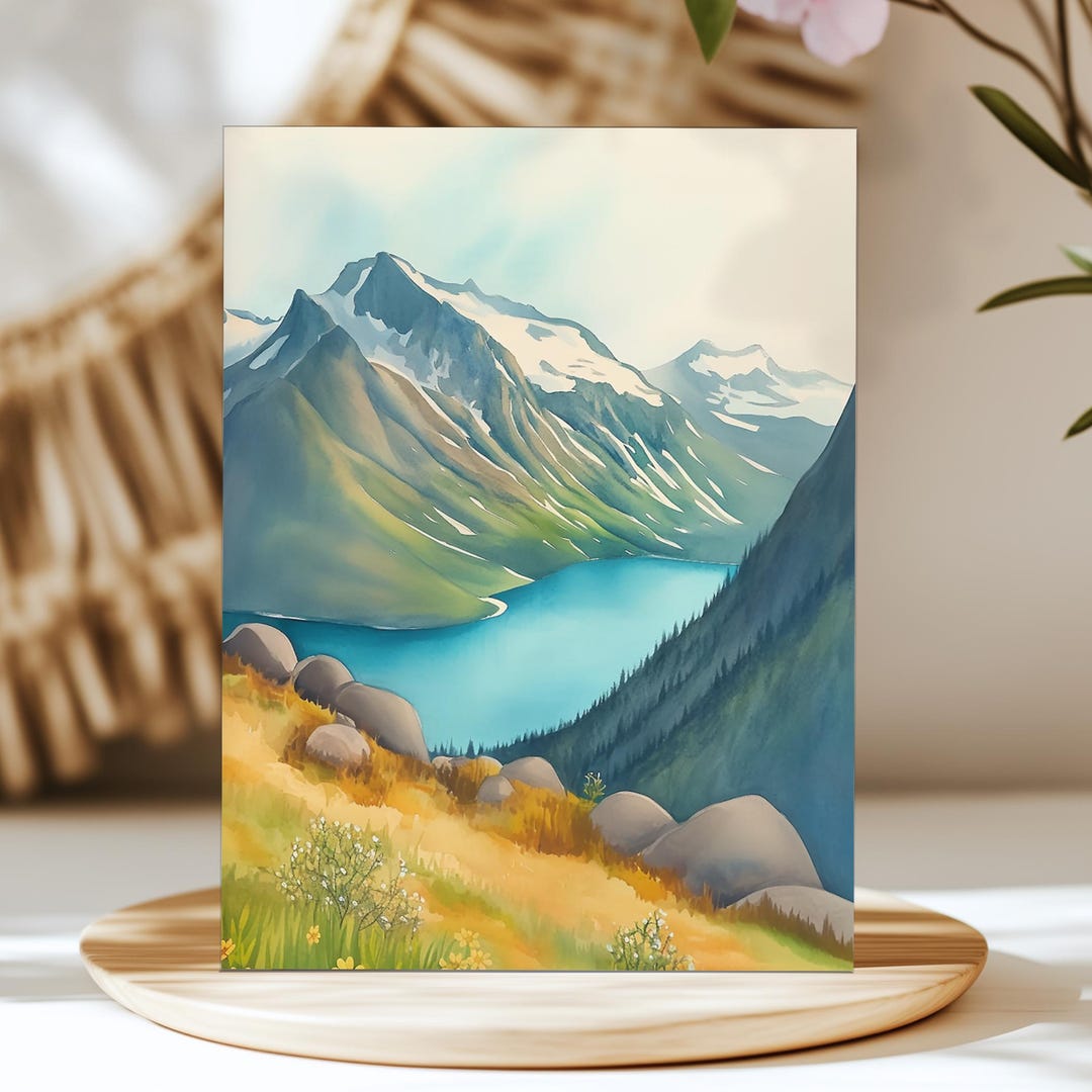 Jotunheimen National Park Watercolor Print, Norway Wall Art, Norwegian ...
