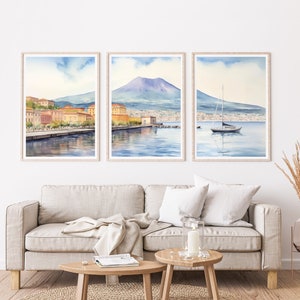 Naples Watercolor Print | Set of 3 | Italy Travel Gift | Napoli ...