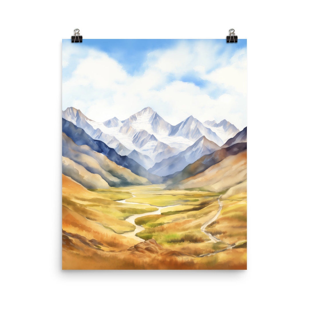 Andes Mountains Watercolor Print | Peru Gift | Peruvian Wall Art ...