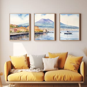 Naples Watercolor Print | Set of 3 | Italy Travel Gift | Napoli ...
