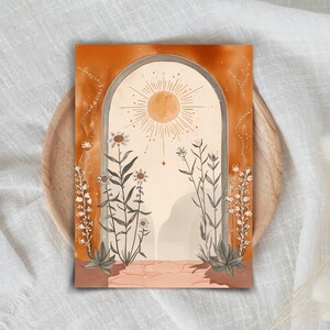 Celestial Sun Arch Watercolor Print | Bohemian Wall Art | Boho Home ...