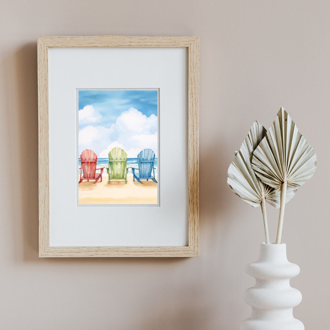 Treasure Island Beach Watercolor Print, Florida Coastal Wall Art, Gulf ...