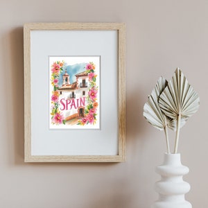 Spain Watercolor Print | Spain Travel Gift | Spanish Wall Art | Europe ...