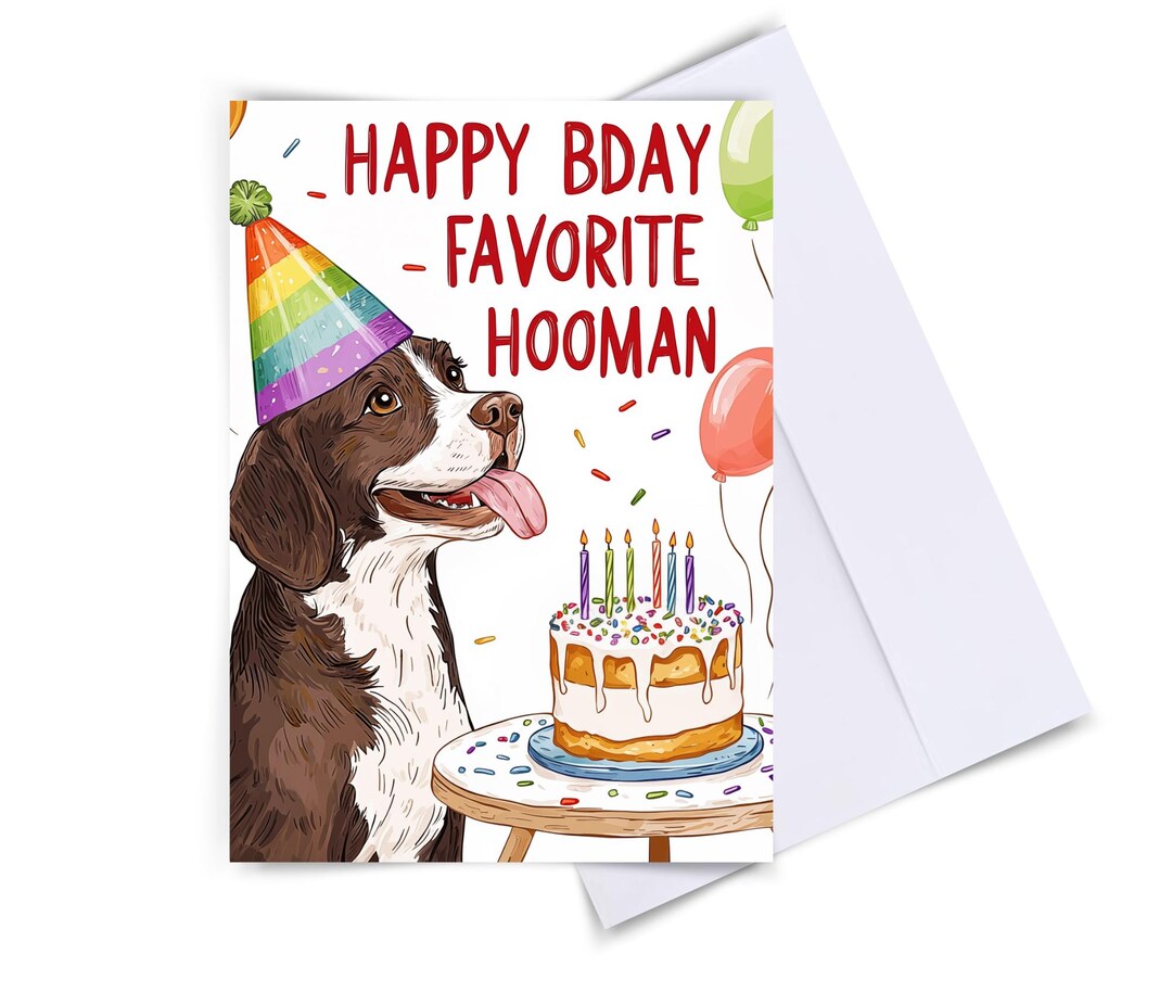 Pack of happy Birthday Hooman Birthday Cards 5x7 Pet Greeting Card Dog ...