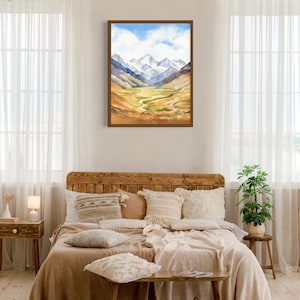 Andes Mountains Watercolor Print, Peru Wall Art, South America Poster ...