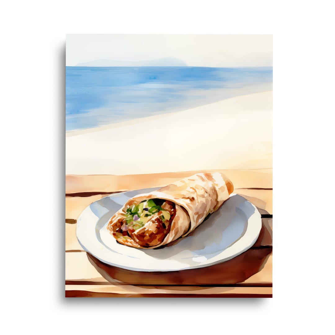 Gyro Watercolor Print | Greece Travel Gift | Food Wall Art | Kitchen ...