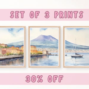 Naples Watercolor Print | Set of 3 | Italy Travel Gift | Napoli ...