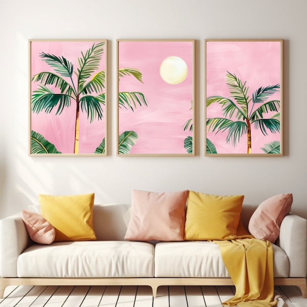 Pink Palm Trees - Etsy