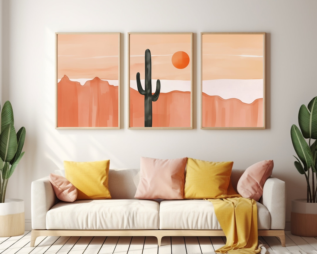 Neutral Southwest Desert Watercolor Print | Set of 3 | Minimalist ...