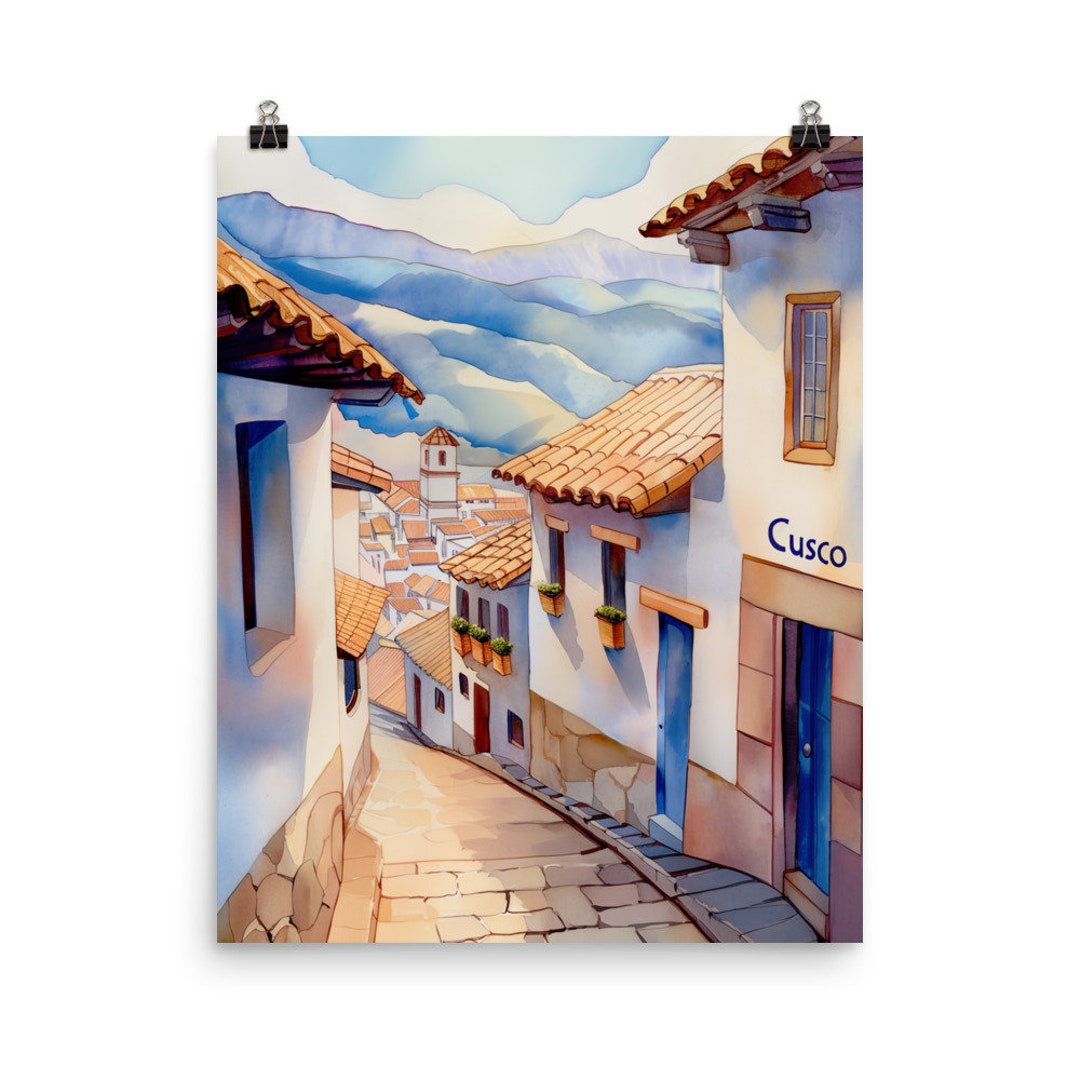 Cusco Watercolor Print | Peru Gift | Peruvian Wall Art | Andes ...