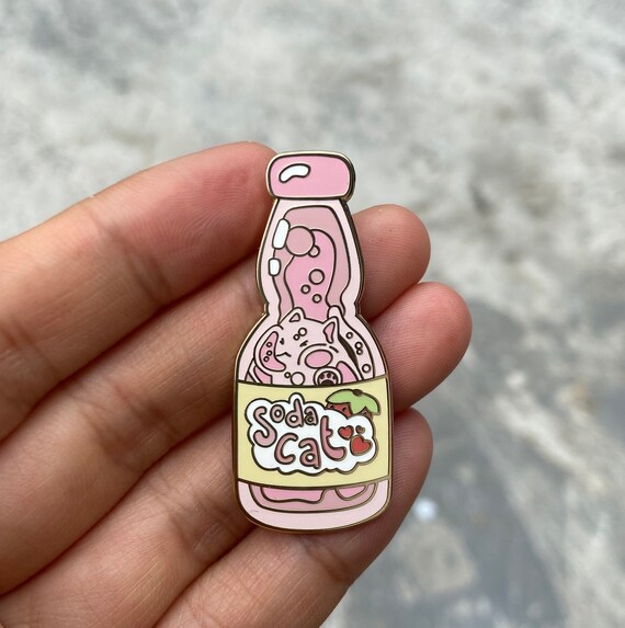 Bottled Sodacat Hard Enamel Pin | Etsy