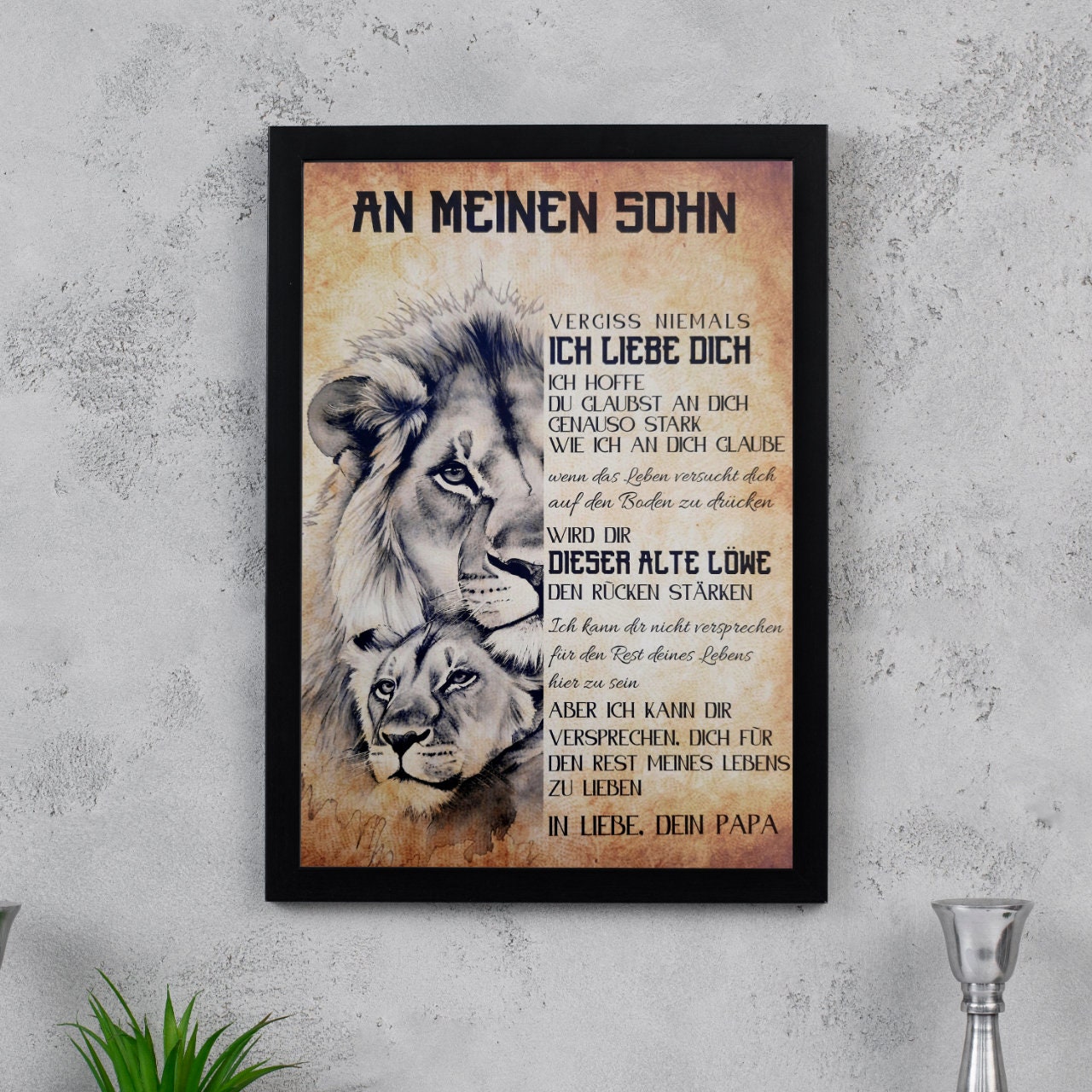 An meinen Sohn Bild "Vergiss nie, ich liebe dich" | Geschenk von Papa ...