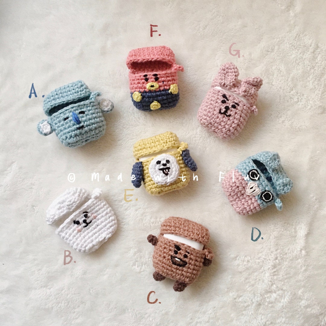 BTS BT21 Handmade Crochet AirPod Case - Etsy UK