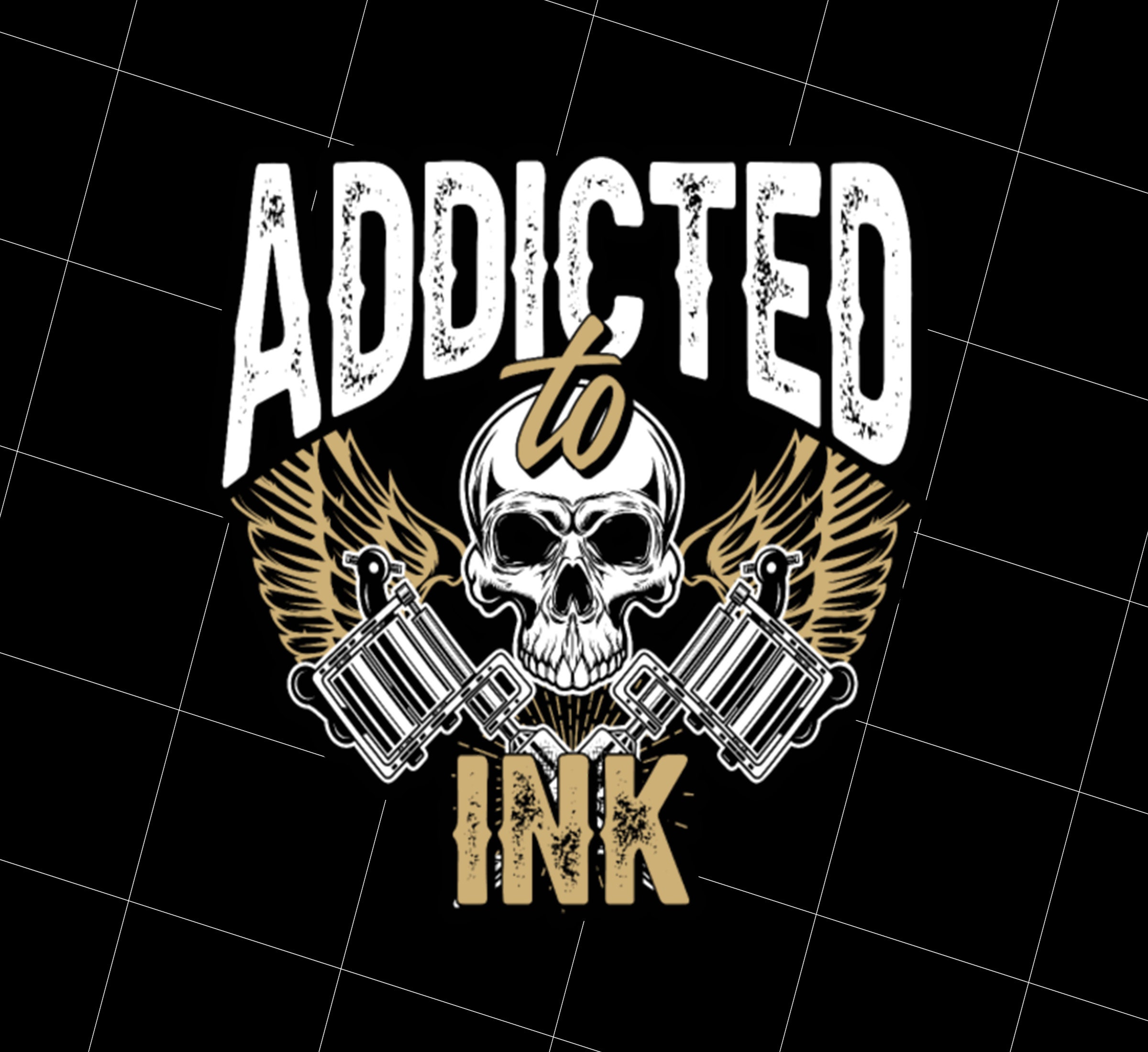 Cool Addicted to Ink Tattoo Tattooist Tattoos PNG Love Skull - Etsy