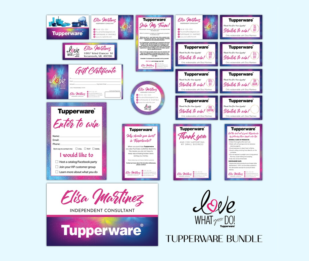 Tupperware Marketing Bundle Galaxy Style Personalized - Etsy