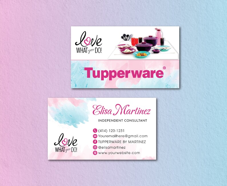 Modern Tupperware Business Card Personalized Tupperware - Etsy
