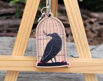 Crow Keychain | Etsy