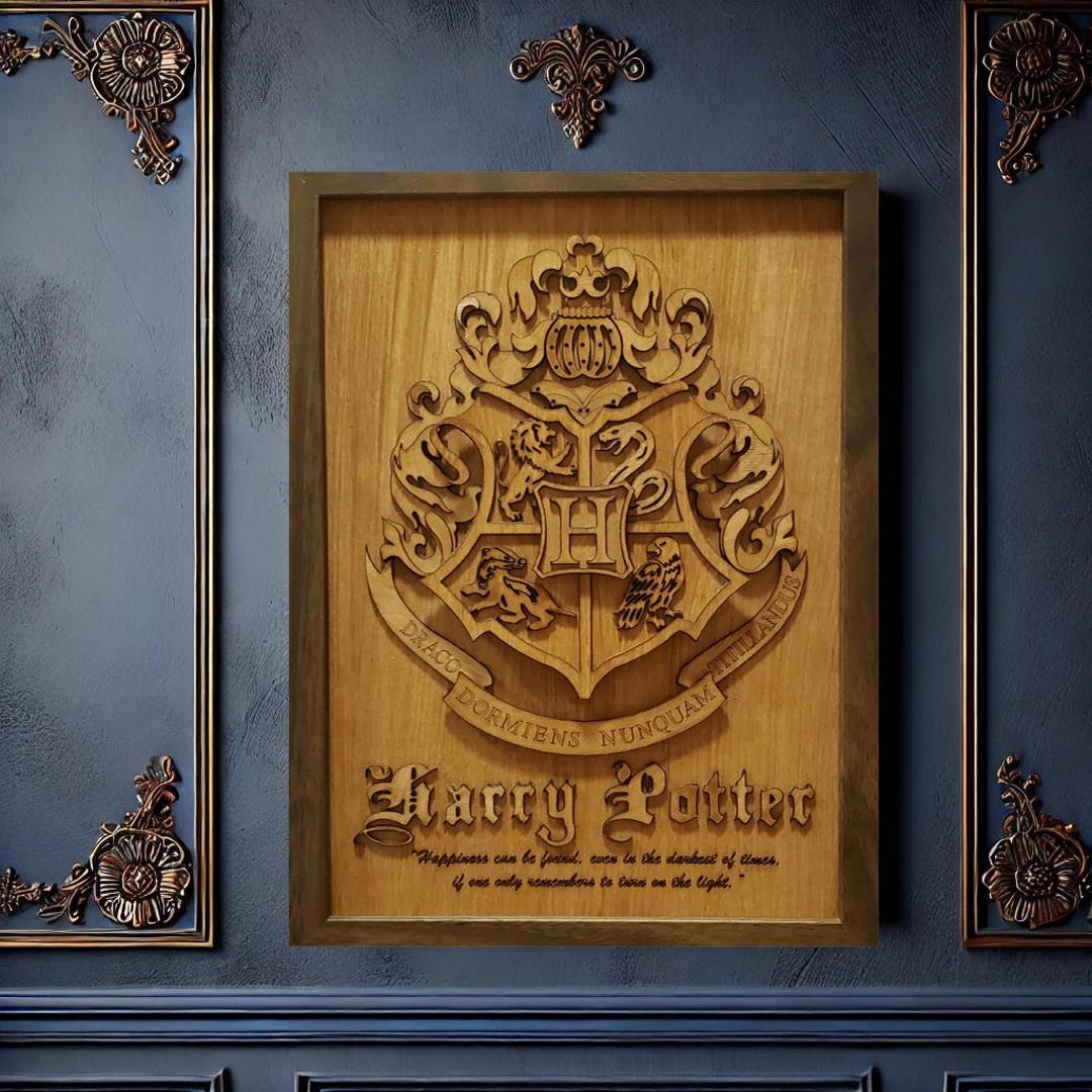 Handmade Harry Potter Hogwarts House Crest Wooden Wall Art | Plaque ...