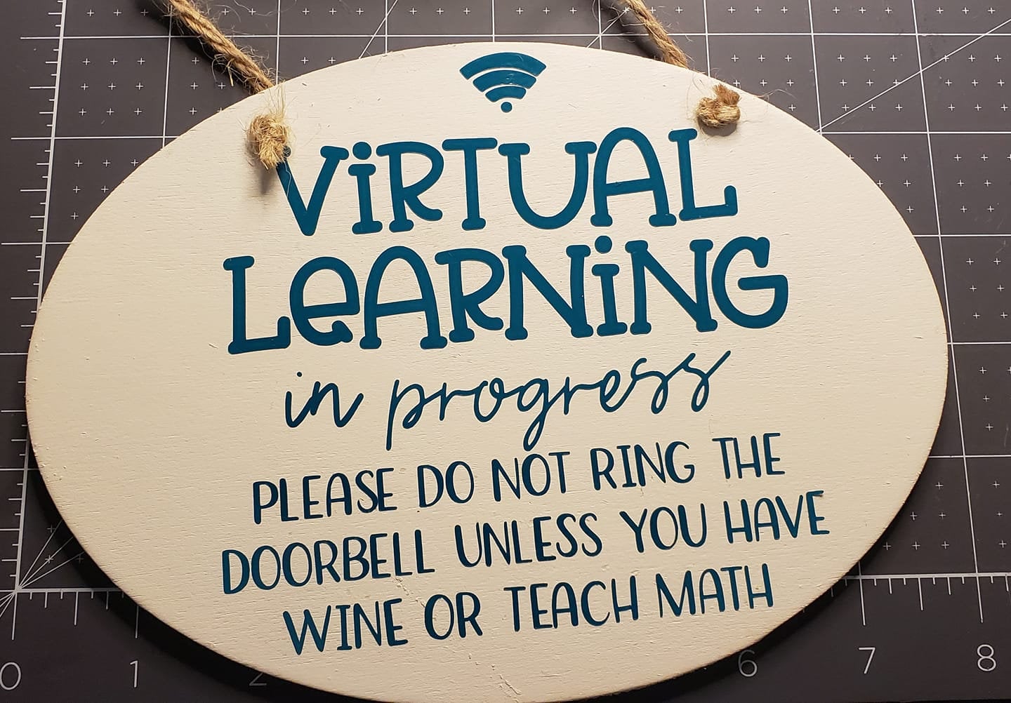 Small Virtual Learning Funny Sign/ Door Hanger - Etsy