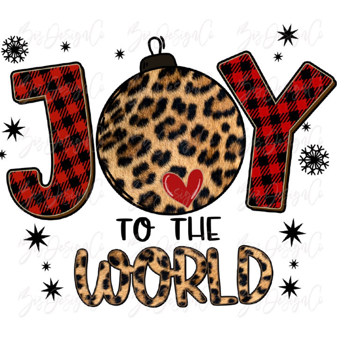 Joy to the World Png, Retro Leopard Merry Christmas Sublimation Designs ...