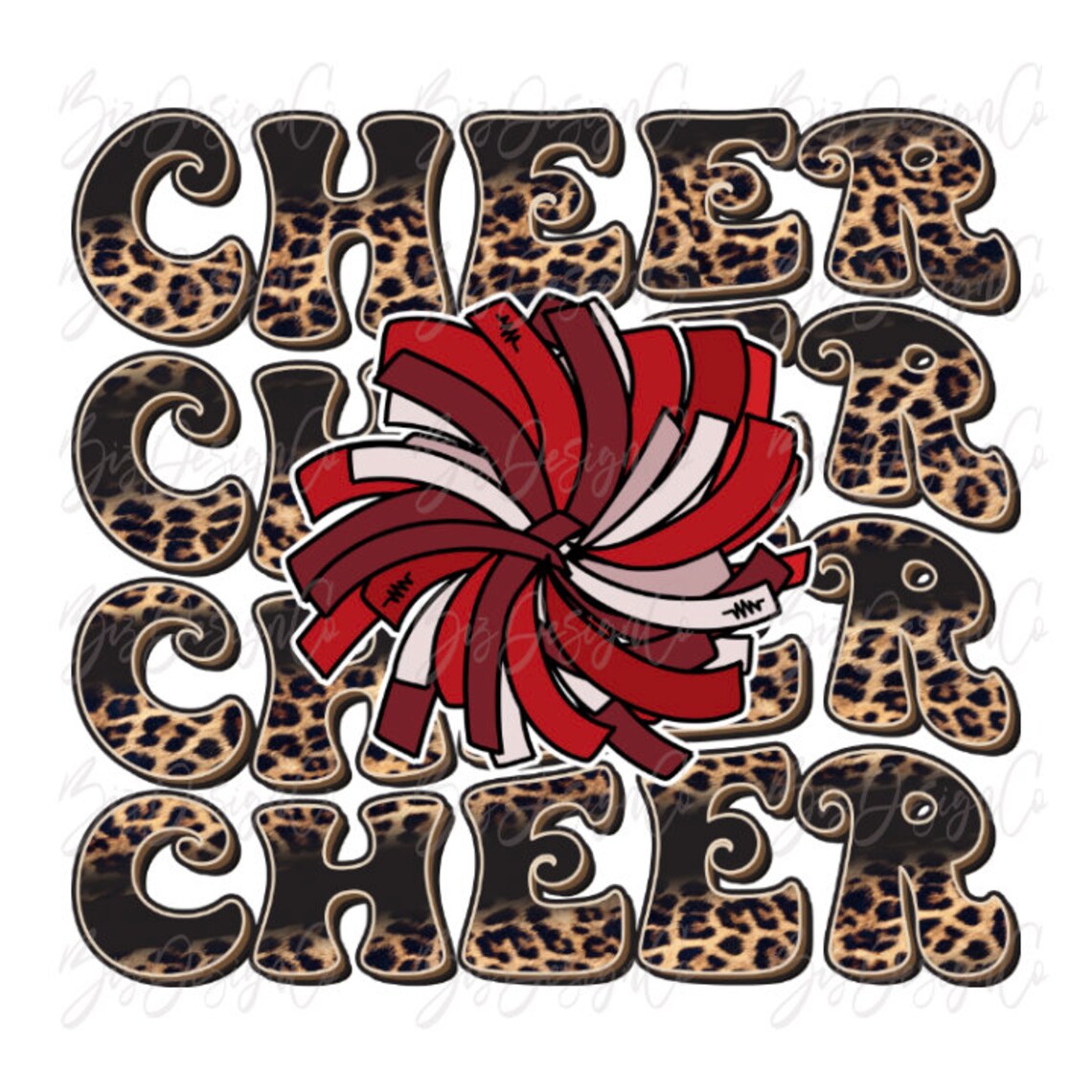 Leopard Cheer Design Png RETRO Cheer Sublimation Designs - Etsy
