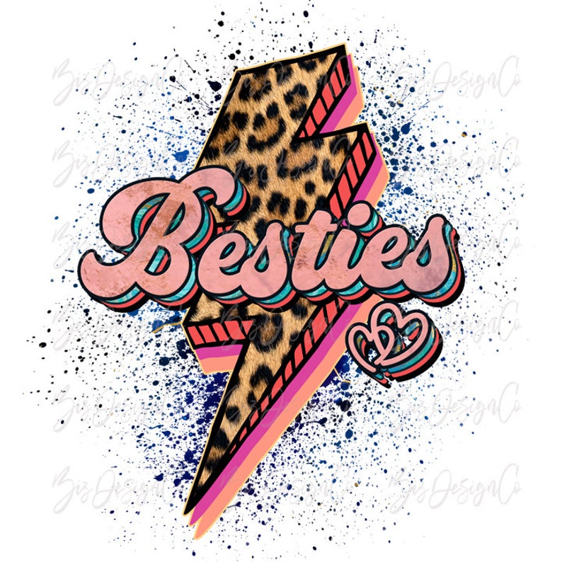 Besties Heart Png. Leopard Besties Png Best Friends - Etsy