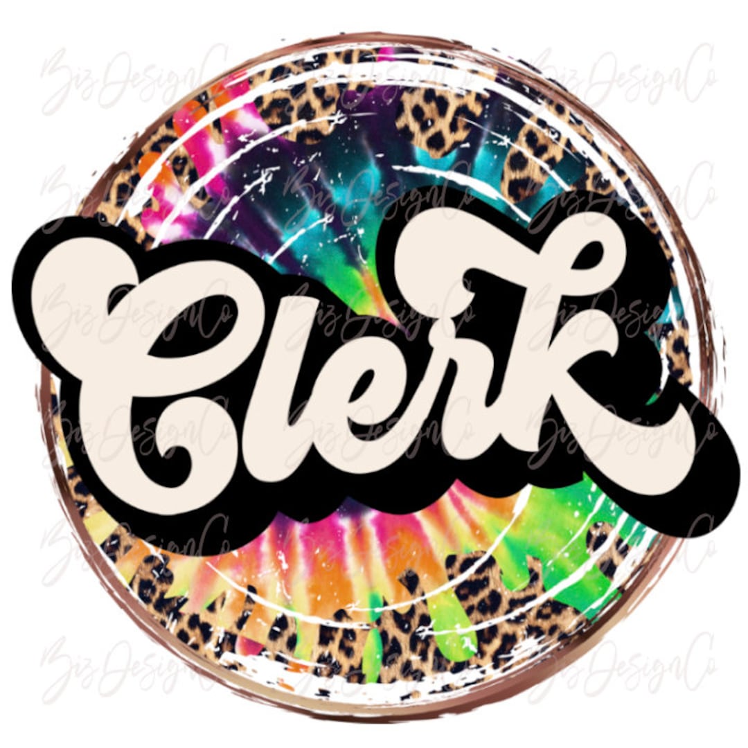 Retro Clerk Png, Leopard Clerk Sublimation Designs Downloads, Vintage ...
