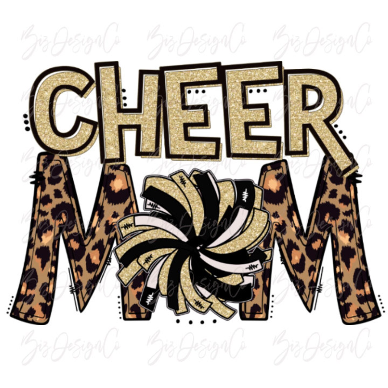 Leopard Cheer Mom Png, RETRO Sports Sublimation Designs Downloads ...