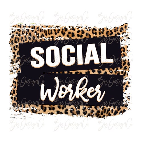 Social Worker Png Leopard Rainbow Sublimation Designs - Etsy