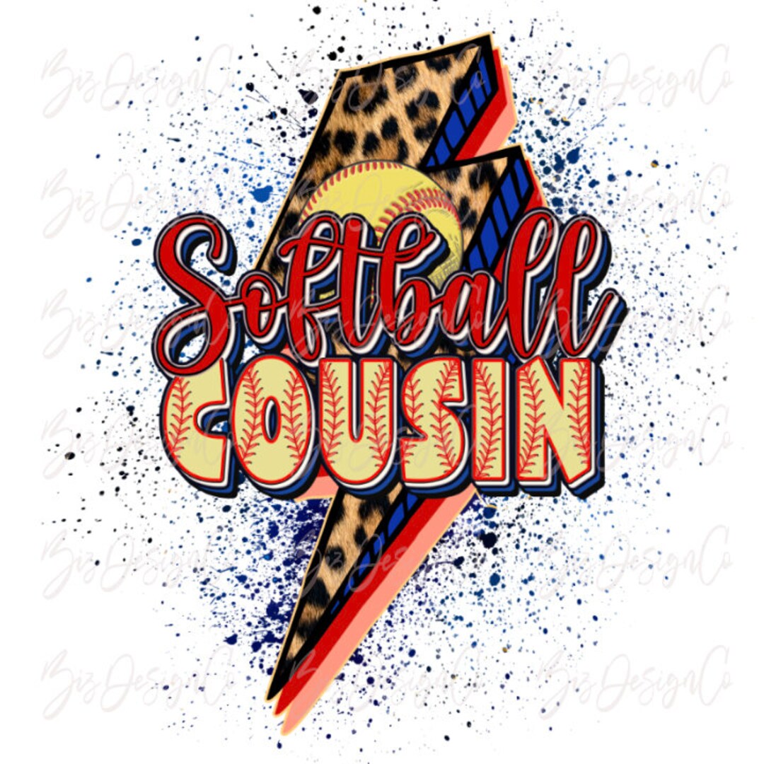 Red Softball Cousin Png, Cheetah Leopard Softball Sublimation Designs ...