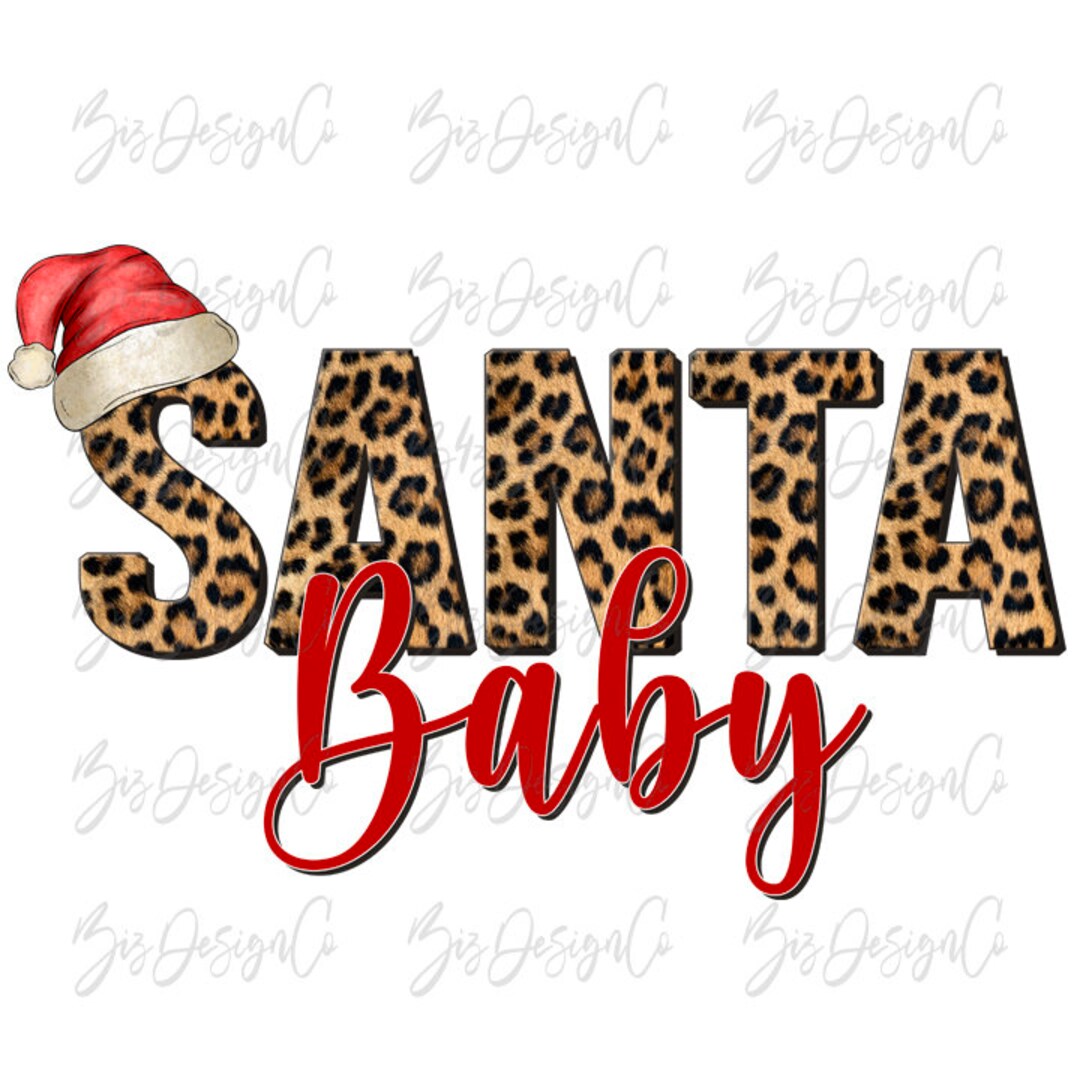 Cheetah Leopard Santa Baby Png, Christmas Sublimation Designs Downloads ...