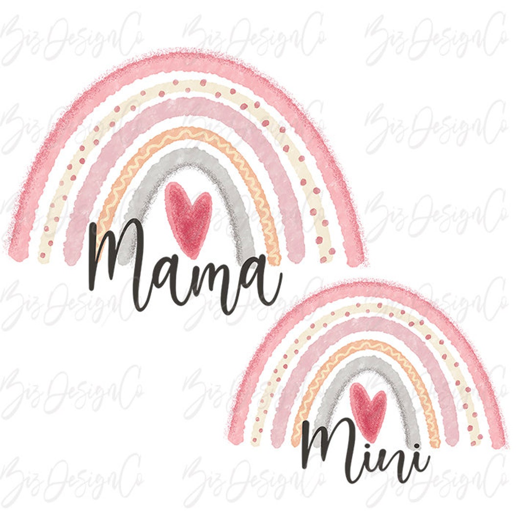 Mama and Mini Rainbow Png, Rainbow Sublimation Designs Downloads, Mom ...