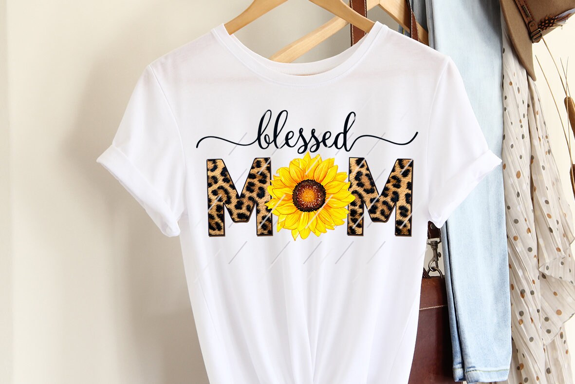 Leopard Blessed Mom Png Sunflower Blessed Mom Sublimation | Etsy