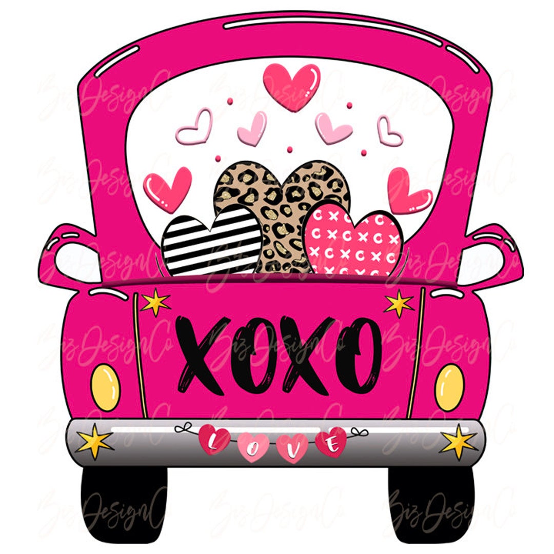 Pink Valentine Truck Png, Valentines Sublimation Designs Downloads ...