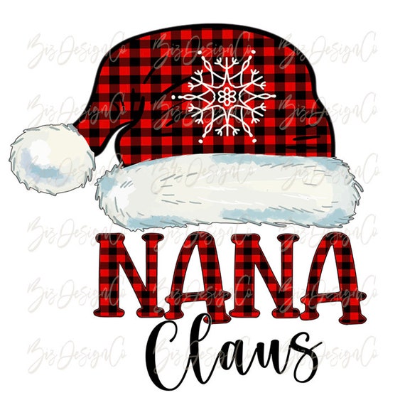 Red Buffalo Plaid NANA Claus Png. Red Santa Hat Christmas | Etsy