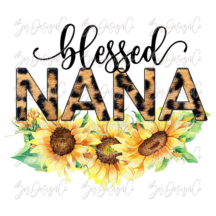 Sunflower Blessed nana png sublimation mug shirt Clipart | Etsy