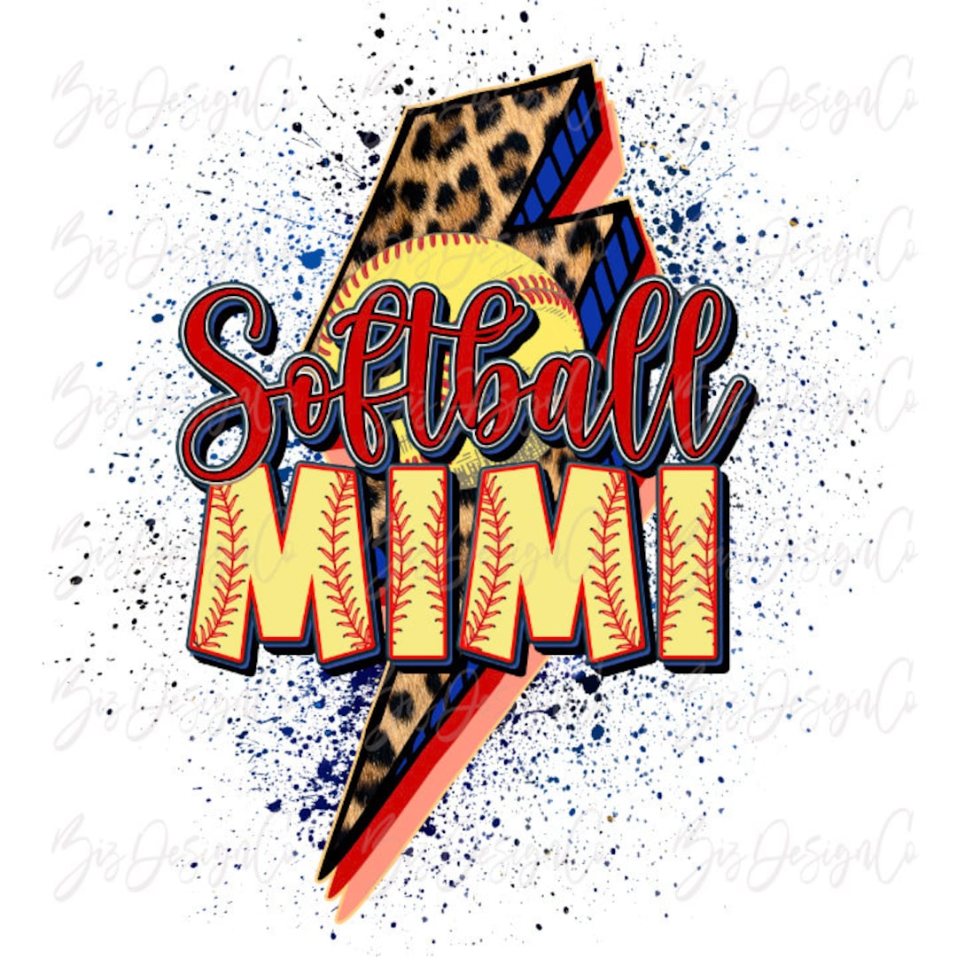 Softball Mimi Png, Cheetah Leopard Softball Sublimation Designs ...