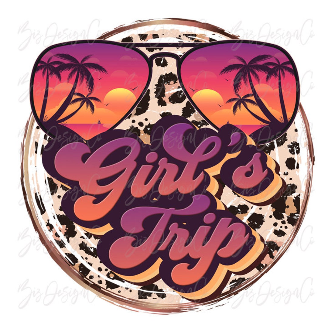 Girls Trip Cheaper Than Therapy Png, RETRO Leopard Girl Sublimation ...
