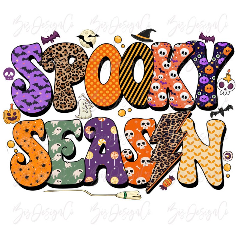 Retro Spooky Season Png Groovy Halloween Sublimation Designs - Etsy