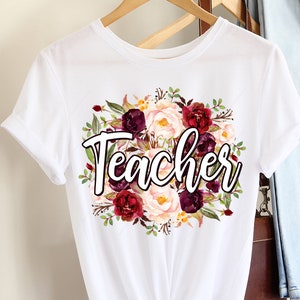 Floral Teacher Sublimation Designs Downloads, Back to School Png ...