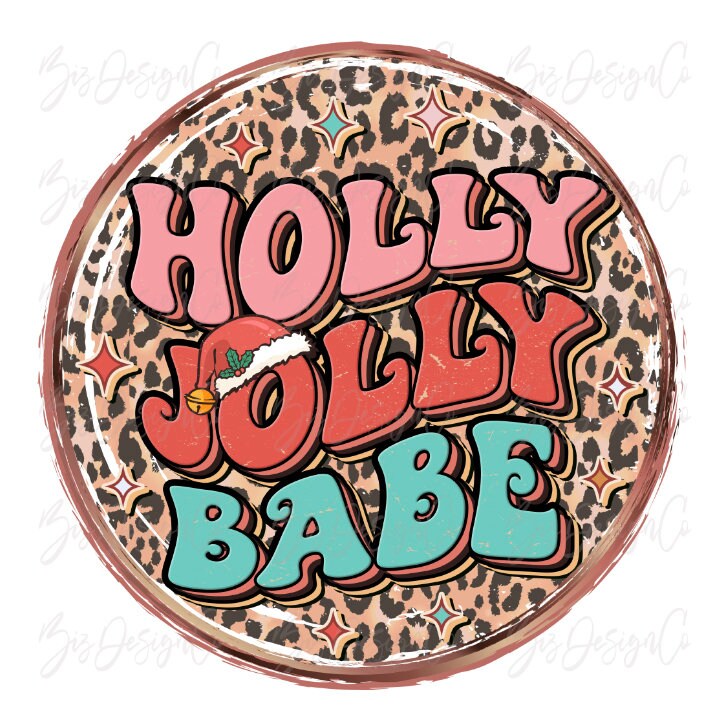 Holly Jolly Babe Png Leopard Groovy Christmas Sublimation - Etsy