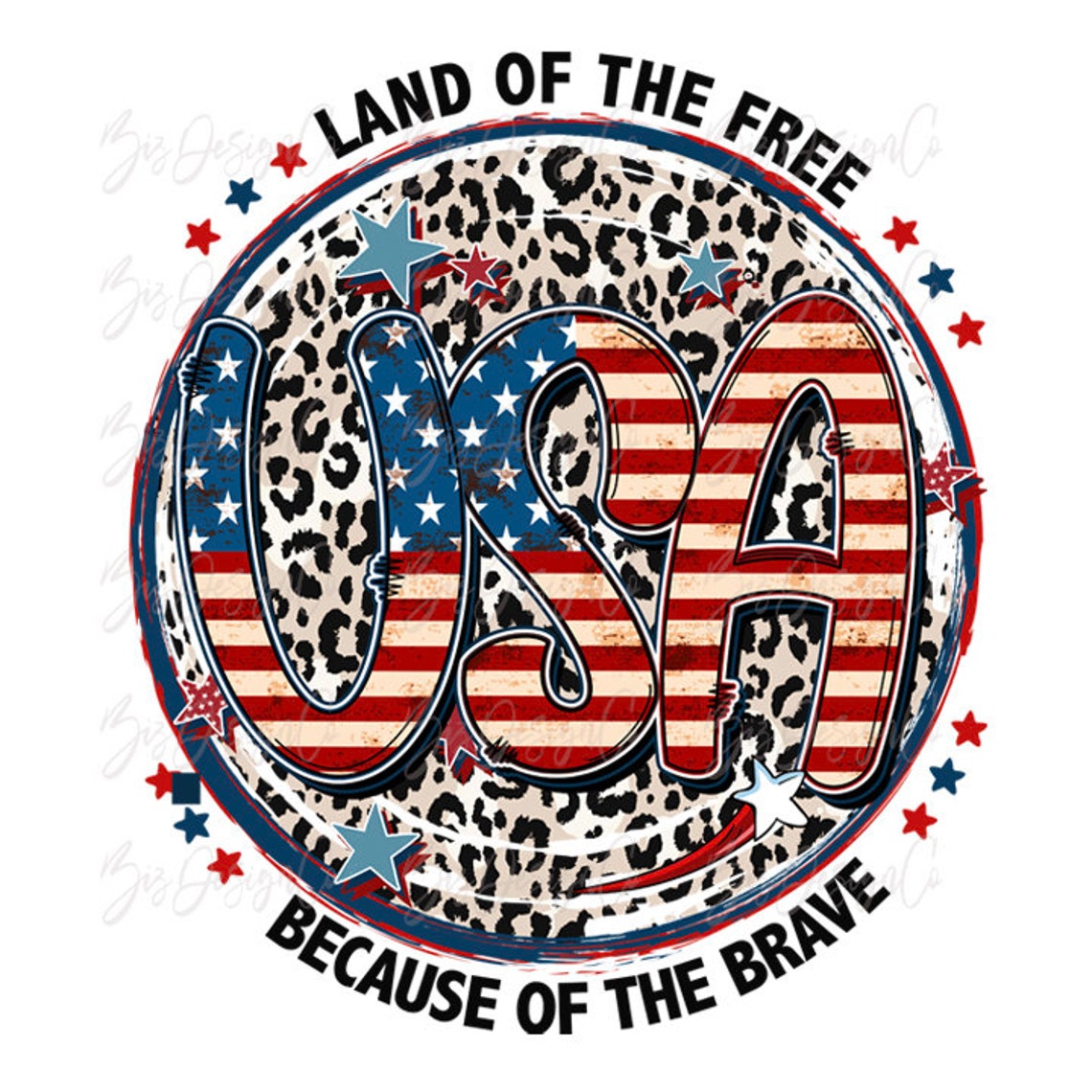 Land of the Free Because of the Brave Png Hand Drawn 4th of - Etsy