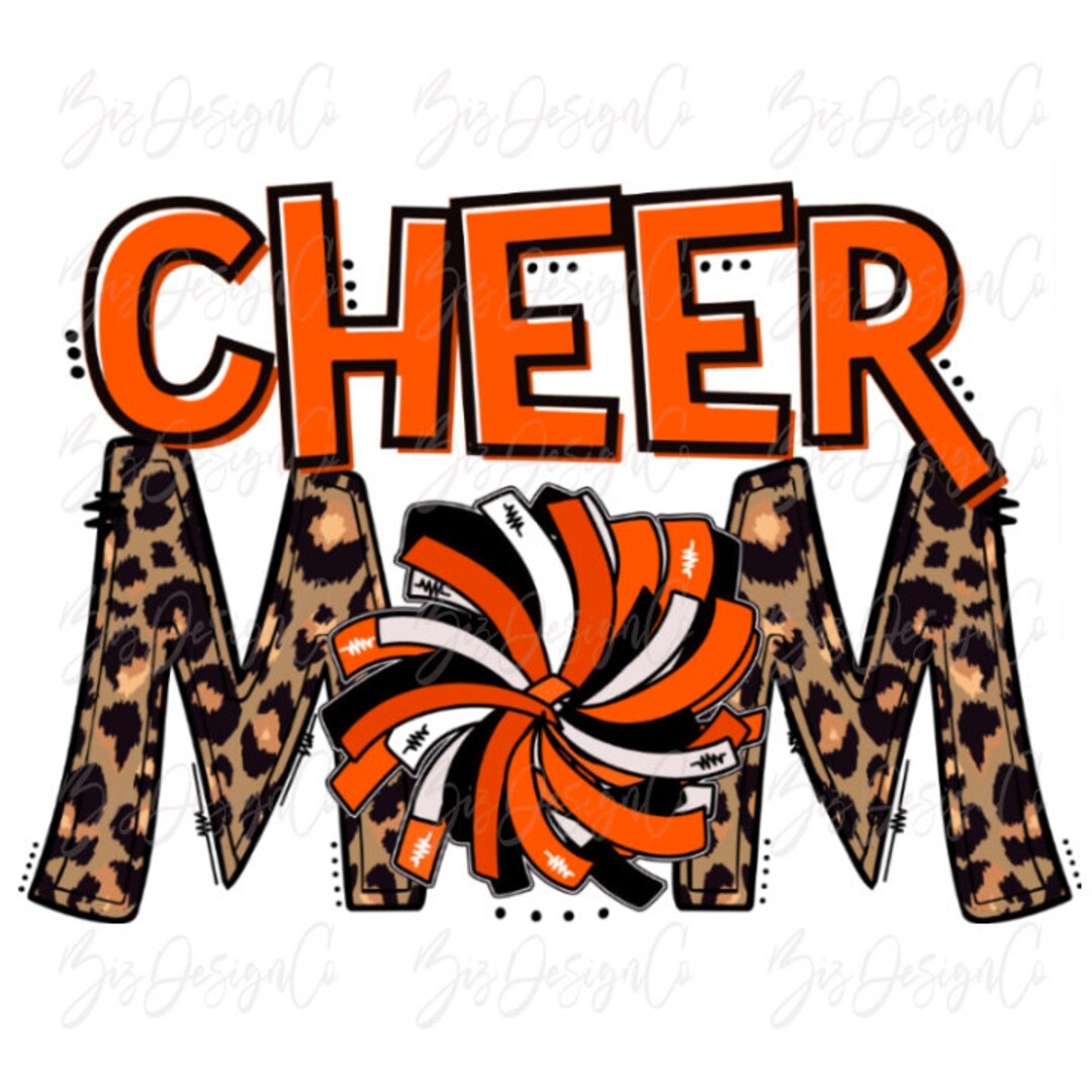 Leopard Cheer Mom Png, RETRO Sports Sublimation Designs Downloads ...