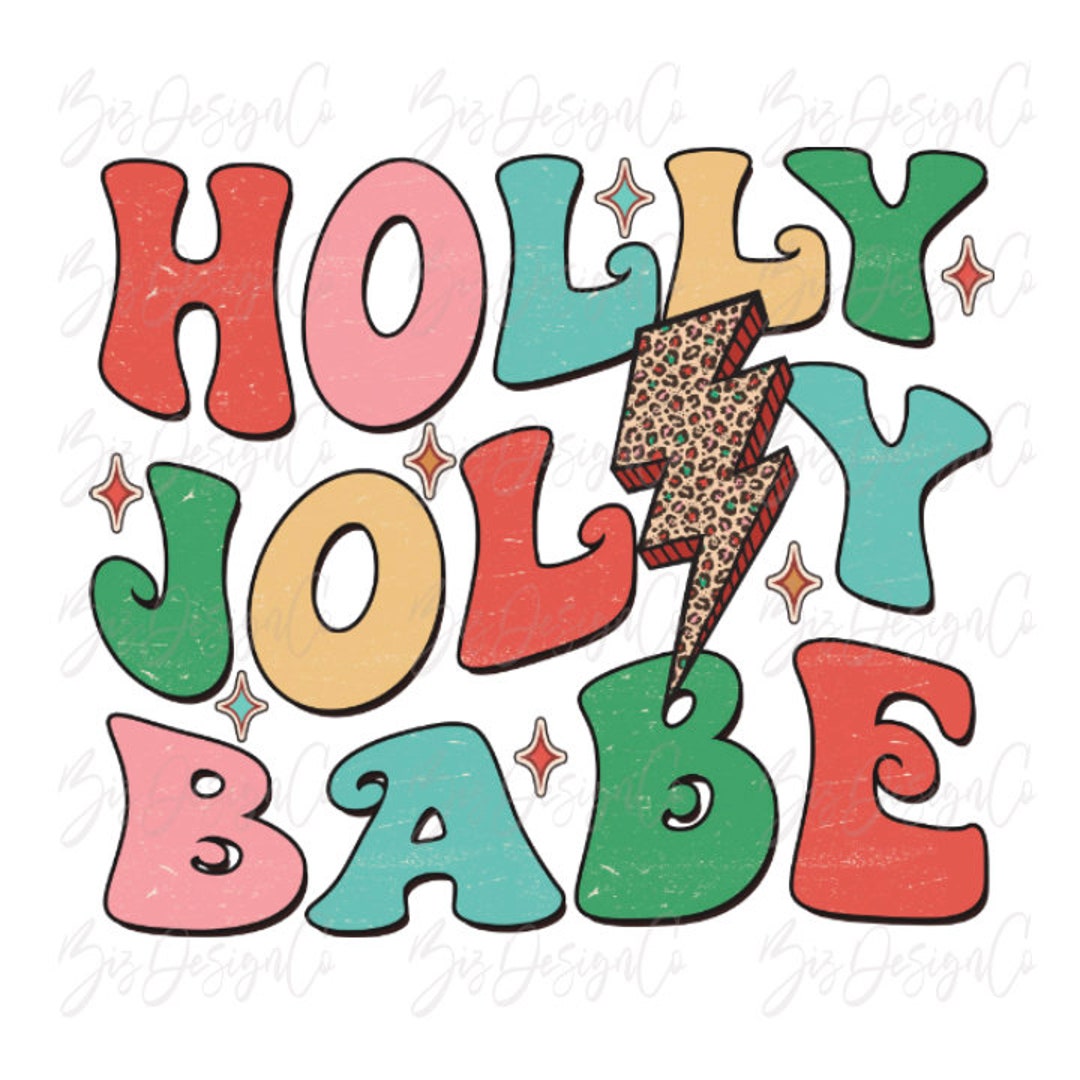 Holly Jolly Babe Png, Leopard Groovy Christmas Sublimation Designs ...