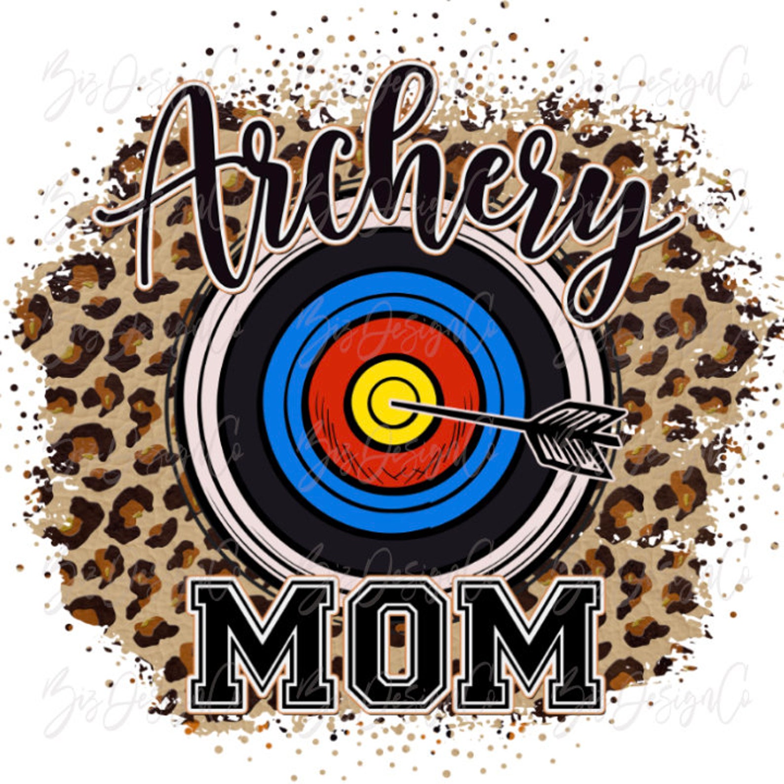 Retro Archery Mom Png, Leopard Archery Sublimation Designs Downloads ...