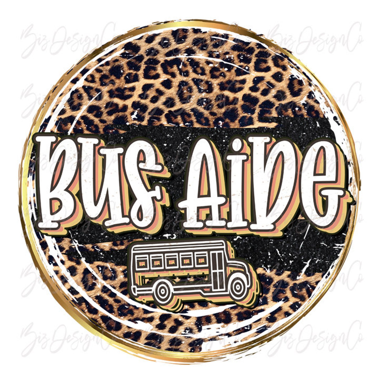 Leopard Bus Aide Sublimation Designs Downloads, Retro Busaide Life ...