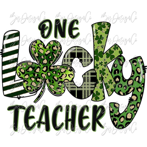 St Patricks Day One Lucky Teacher Svg Png Sublimation - Etsy