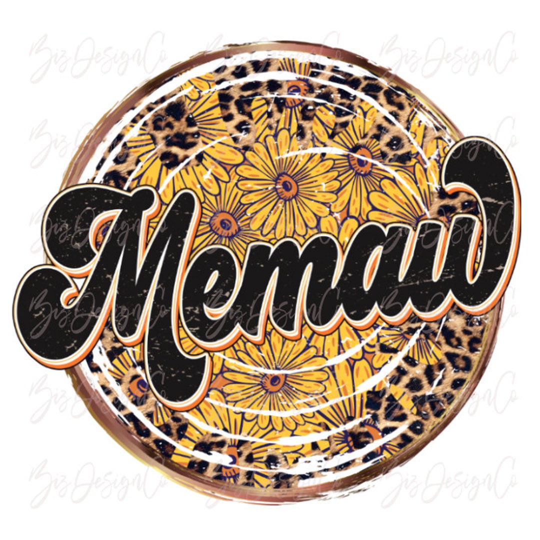 Memaw Sunflower Png, RETRO Grandma Sublimation Designs Downloads ...