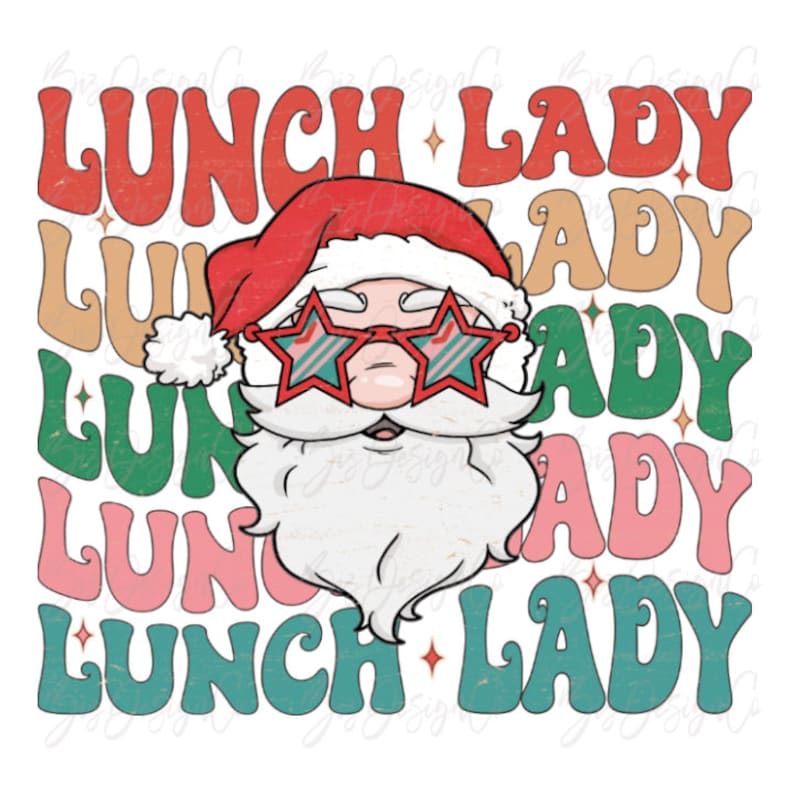Santa's Favorite Lunch Lady Png Leopard Groovy Christmas - Etsy
