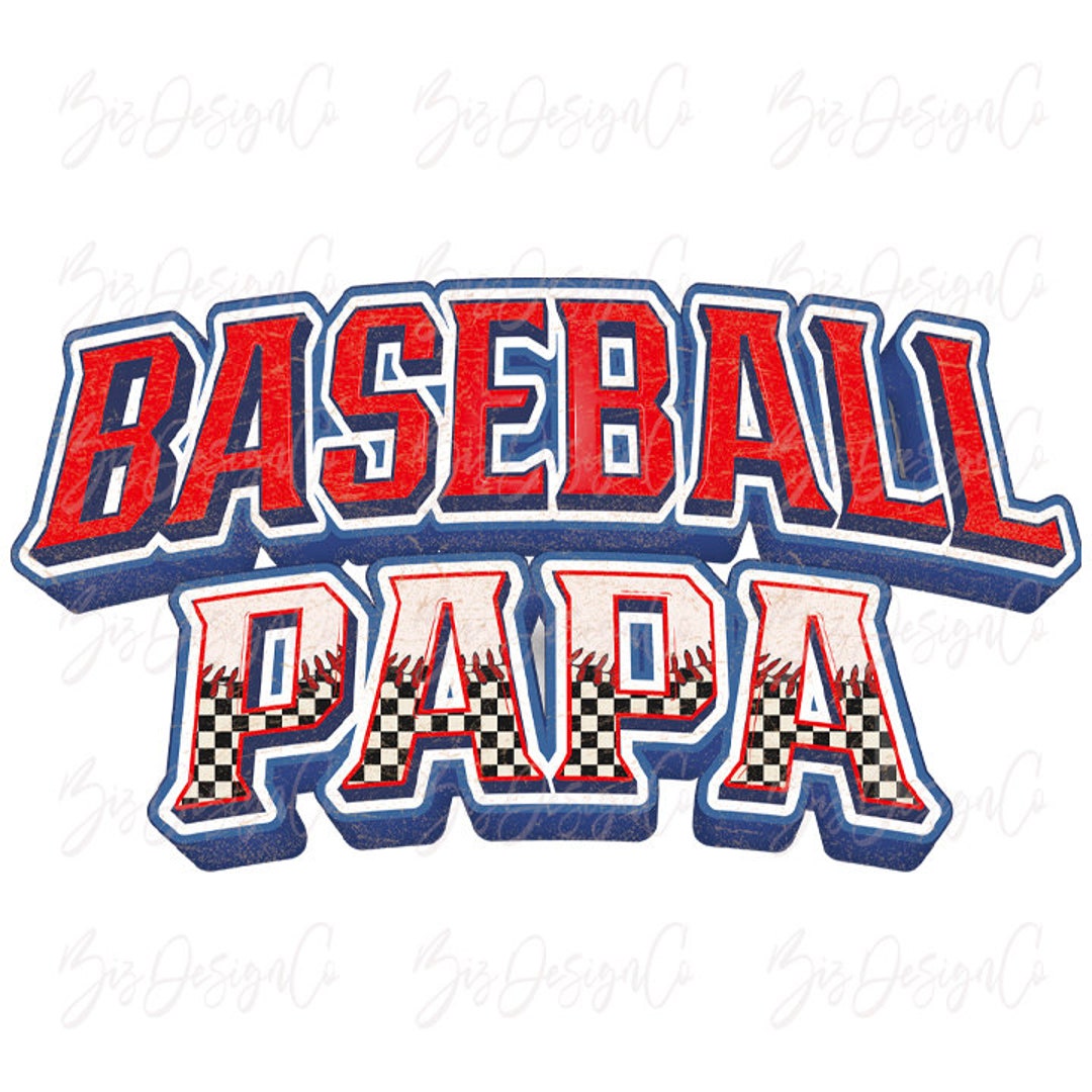 Retro Baseball Papa Png, Vintage Baseball Sublimation Designs Downloads ...